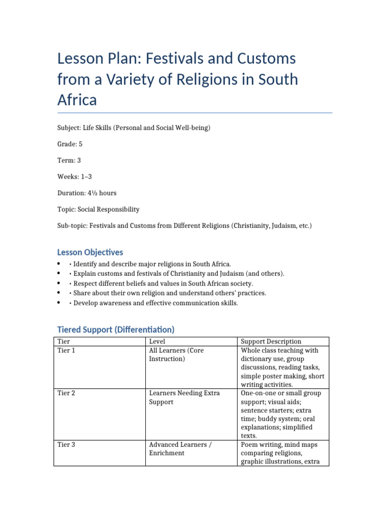 Grade5 LS3 Religion Lesson Plan | PDF | Lesson Plan | Spirituality