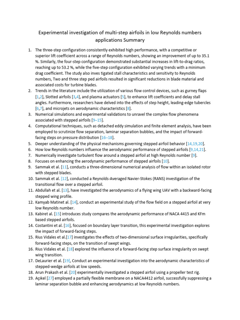 Multi-Step Airfoils Performance Study | PDF | Airfoil | Lift (Force)