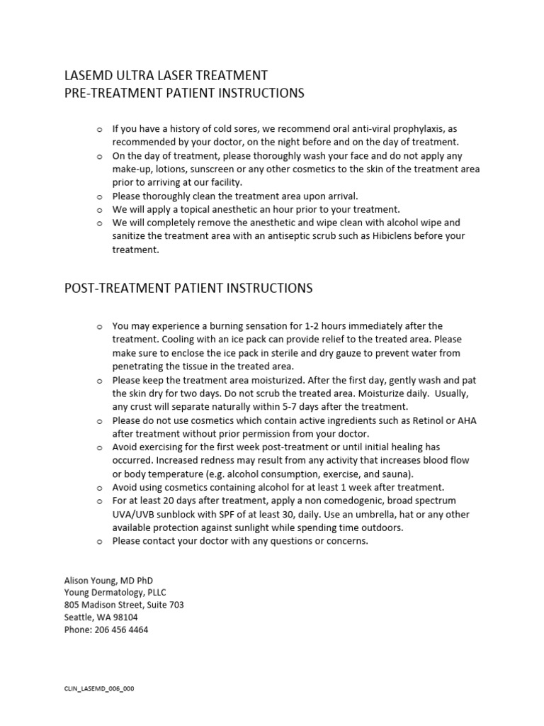 LASEMD Aftercare Instructions | PDF | Sunscreen | Medical Specialties