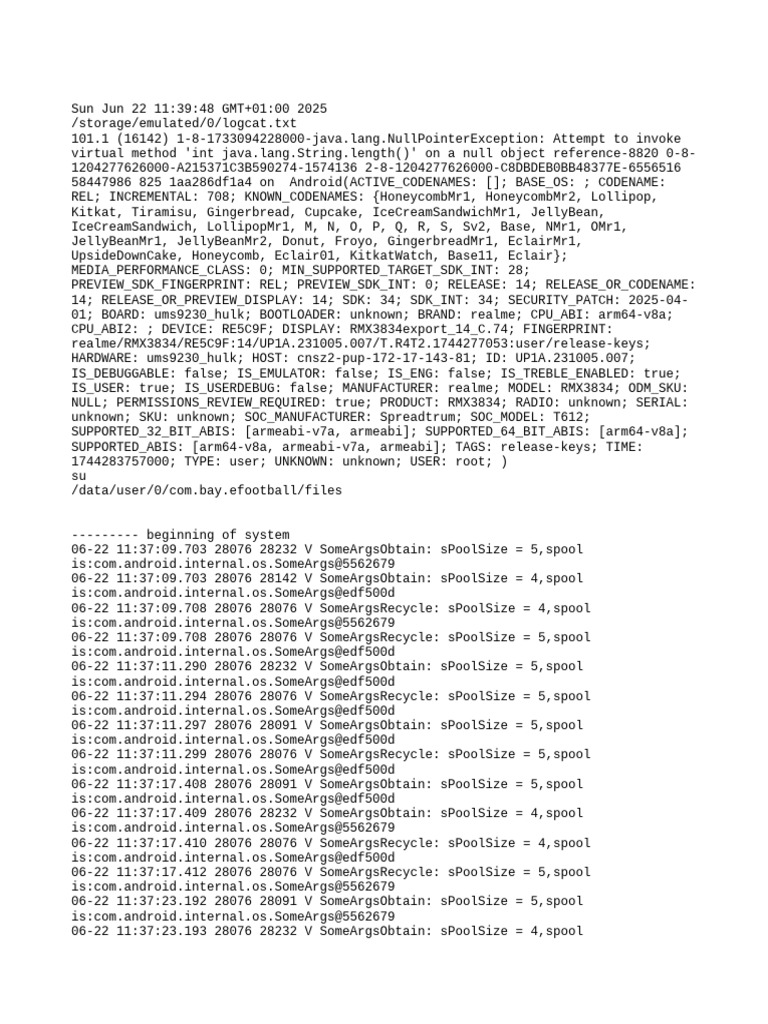Logcat | PDF | Android (Operating System) | Mobile Computers