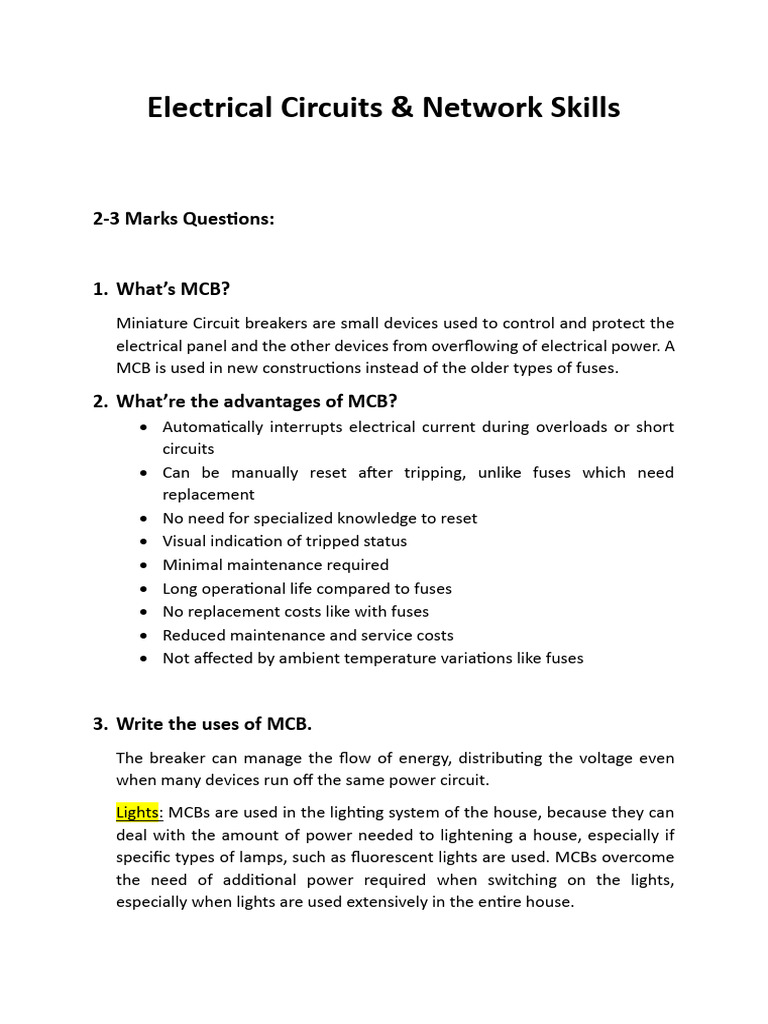 MCBs and Conduit Wiring Explained | PDF | Electric Generator ...