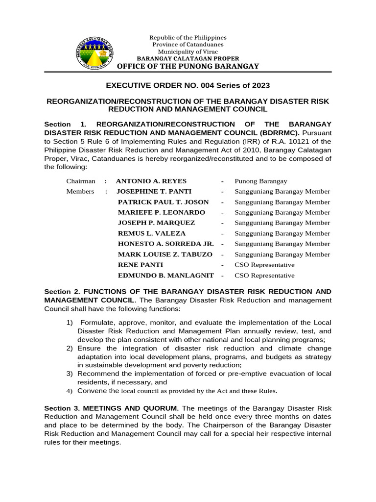 4-BDRRMC | PDF | Natural Environment