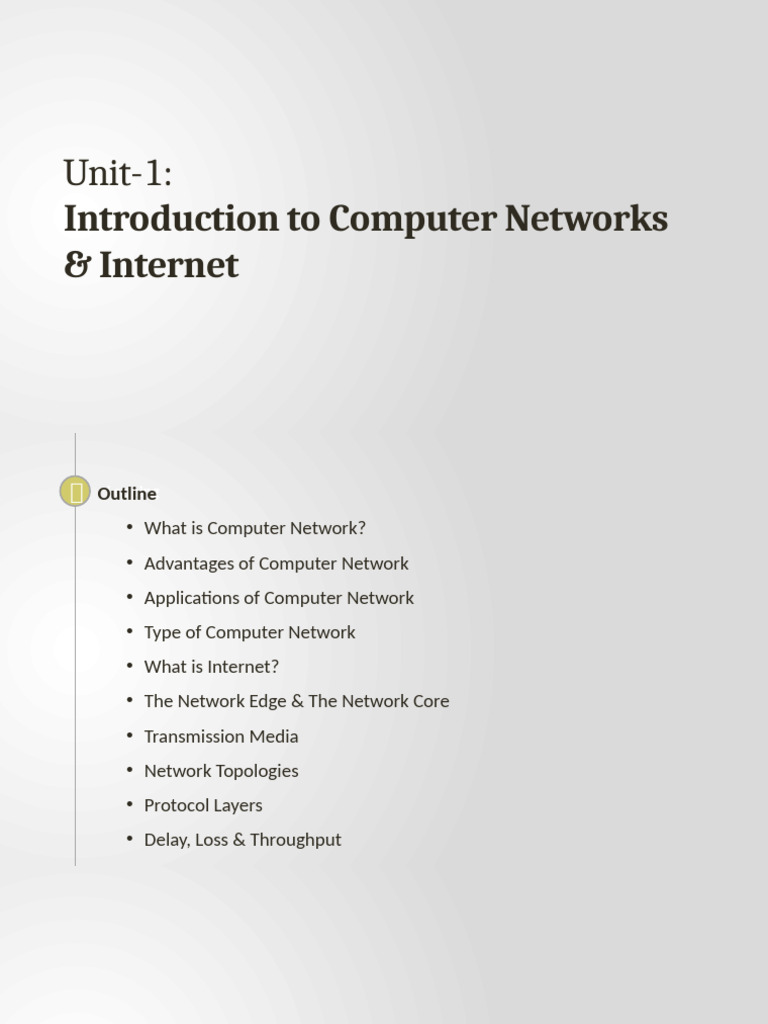 CN - Unit-1 - Part 2 | PDF | Network Topology | Osi Model