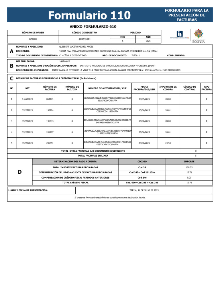 formulario 110 062025 | PDF | Control de acceso | Autenticación