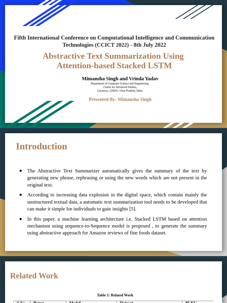 Abstractive Summarization with LSTM | PDF | Machine Learning | Applied ...