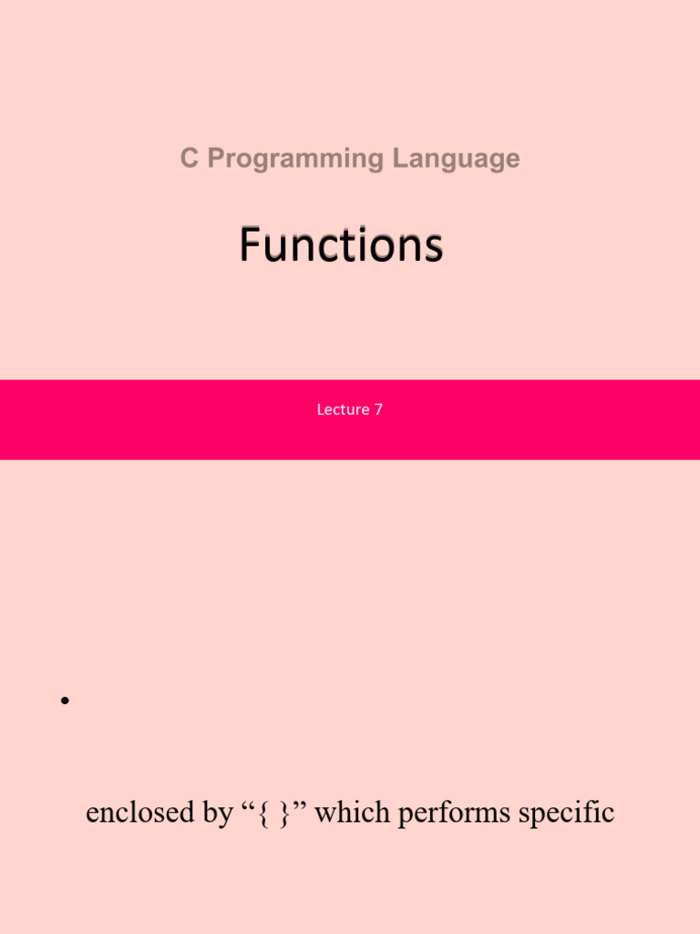 C Programming Functions Explained | PDF | Parameter (Computer ...