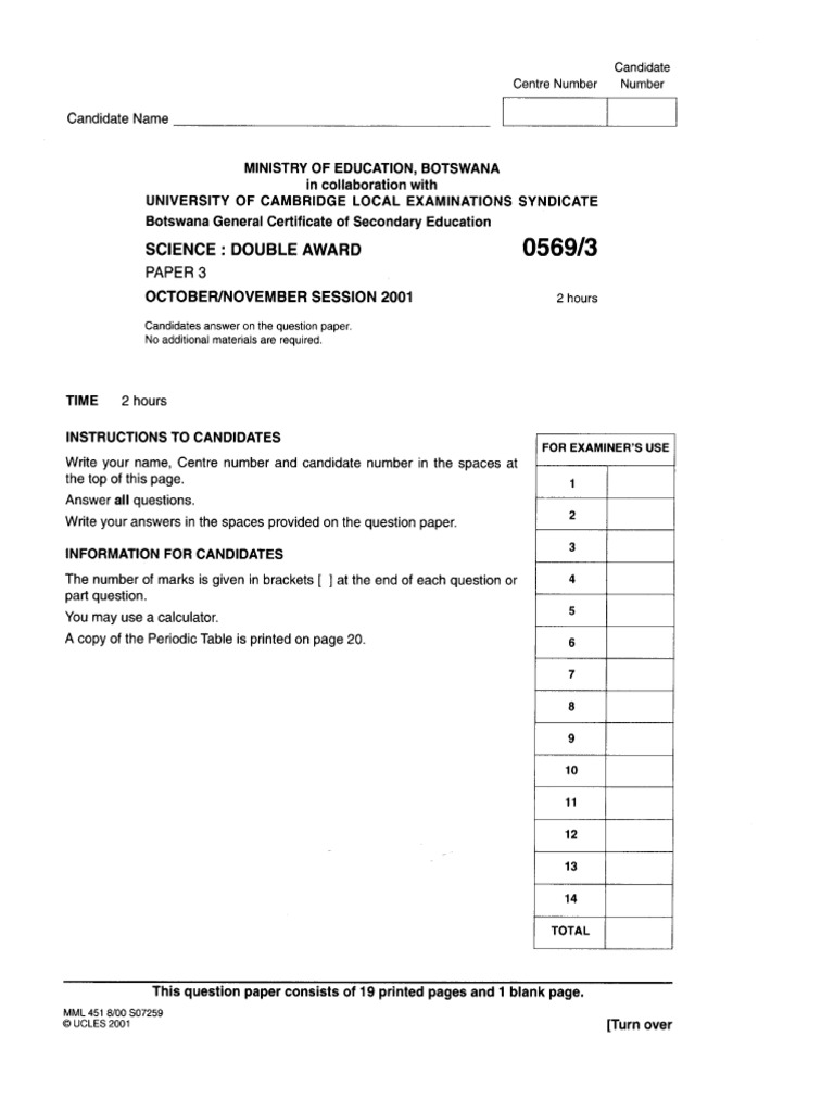 Bgcse Double Award | PDF
