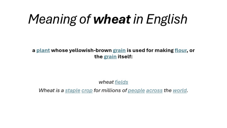 Meaning of Wheat in English | PDF
