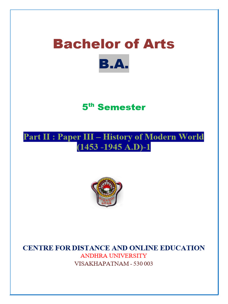 504-History of Modern World (From 1453 AD to 1945 AD) -f | PDF ...