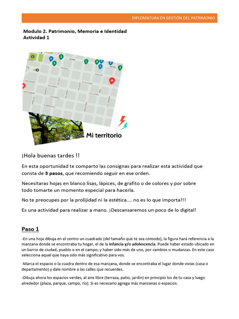 Actividad de Mapa del Patrimonio Personal | PDF