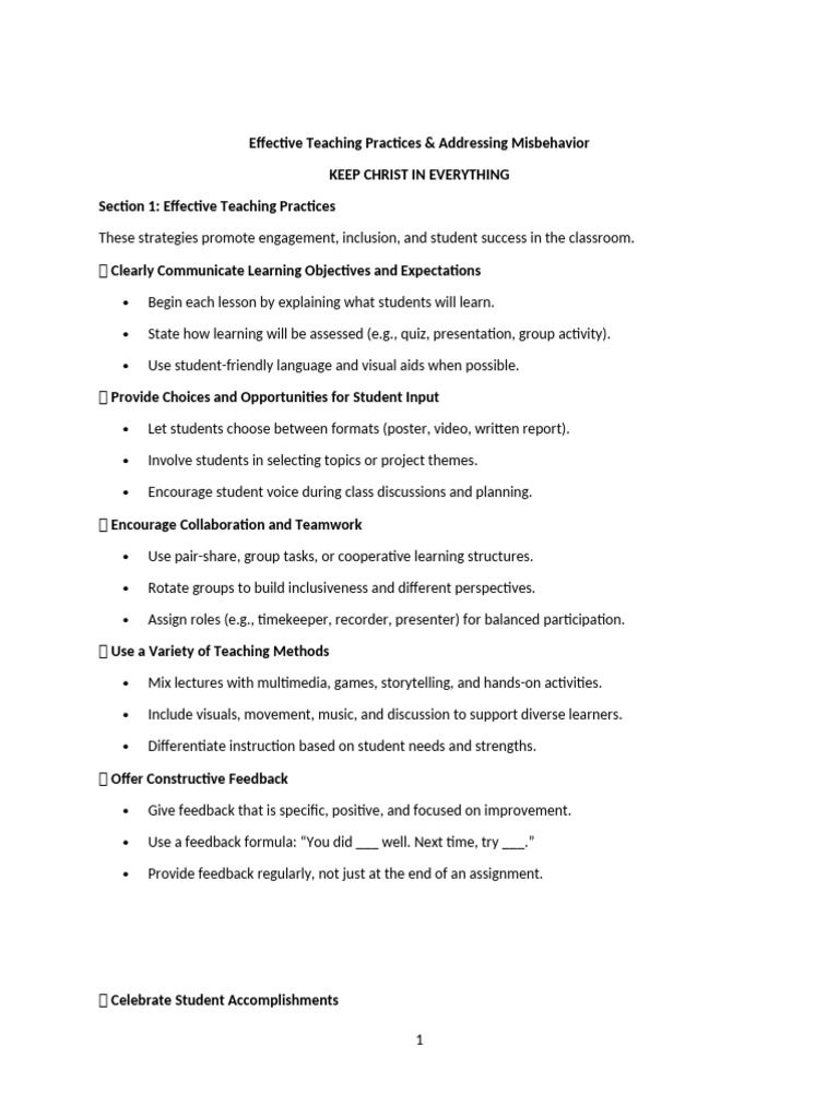 Effective Teaching Practices | PDF | Learning | Teaching Method