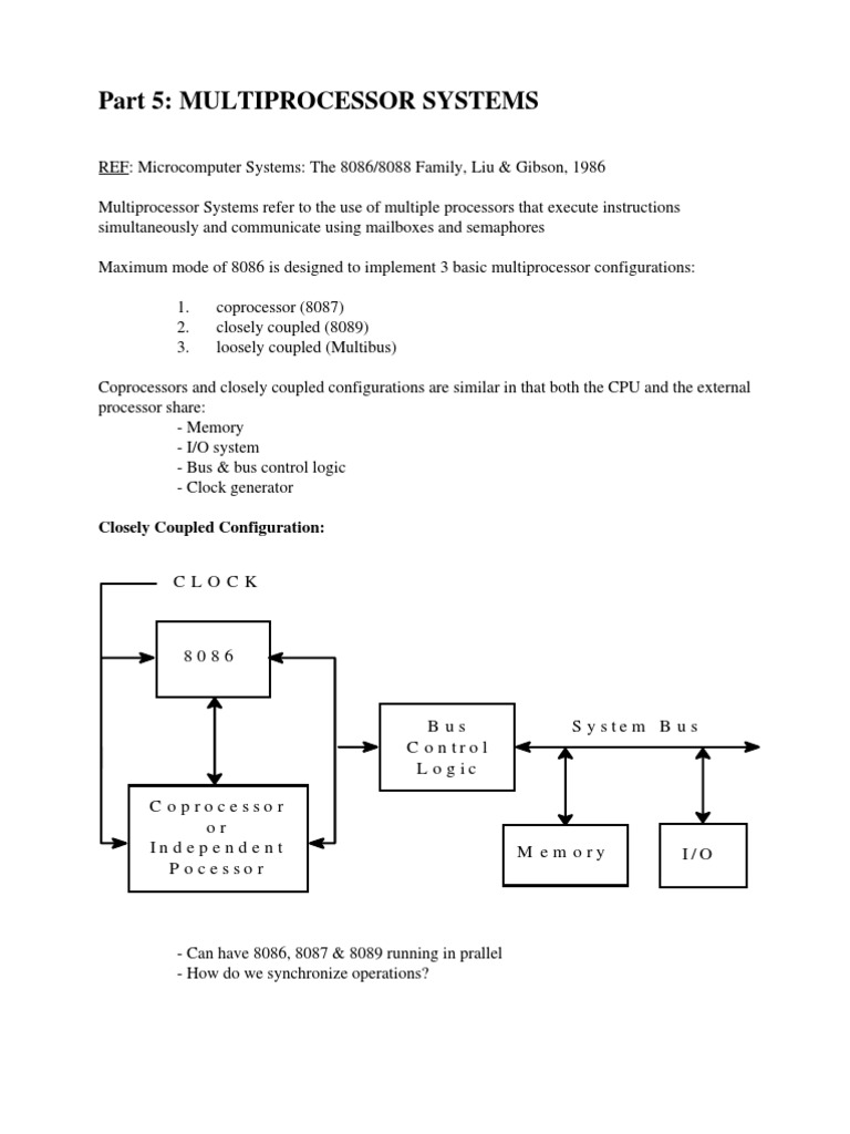 Multiprocessor Configuration | Central Processing Unit | Input/Output