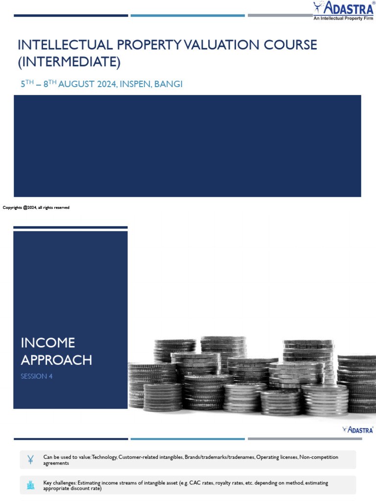 Sesi 04 - Income Approach | PDF | Cost Of Capital | Royalty Payment
