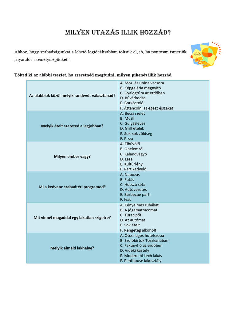Milyen Utazás Illik Önhöz | PDF