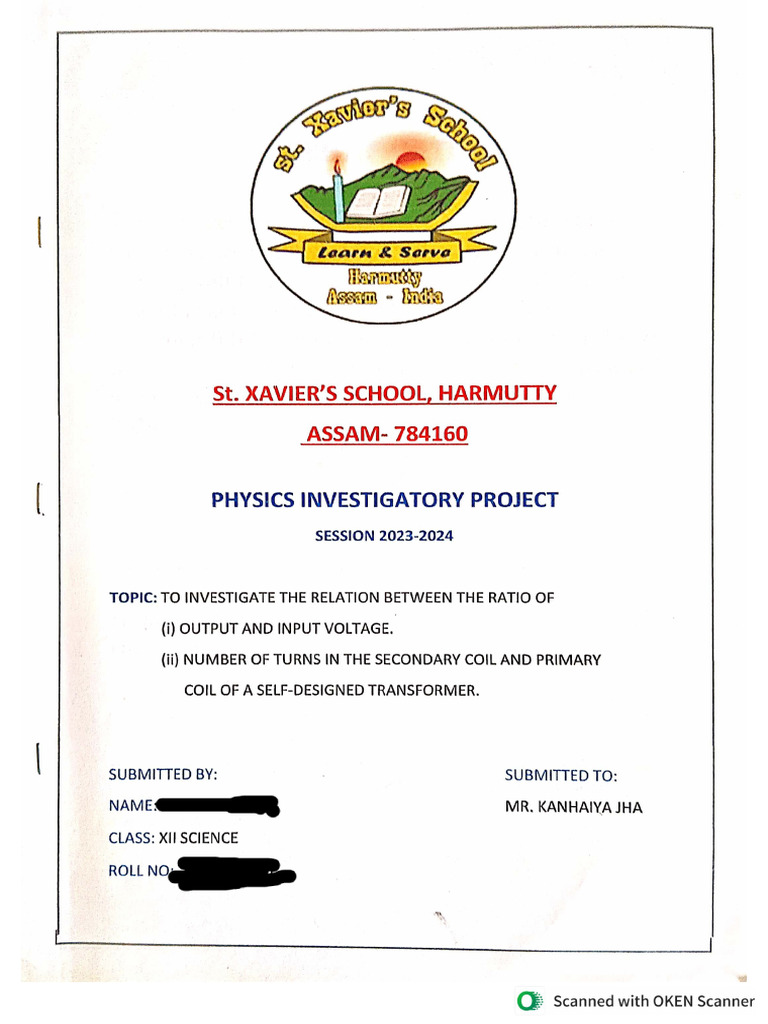 Class XII Physics Investigatory Project | PDF