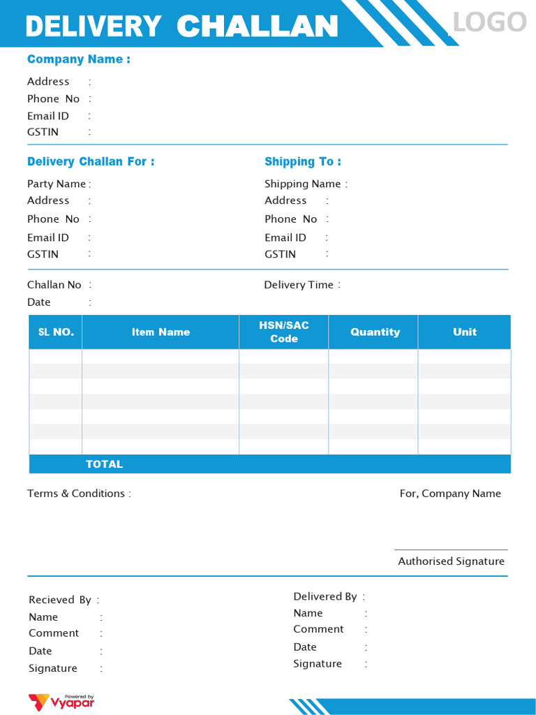 PDF Delivery Challan 01 | PDF