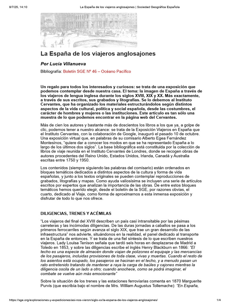 La España de Los Viajeros Anglosajones - Sociedad Geográfica Española ...