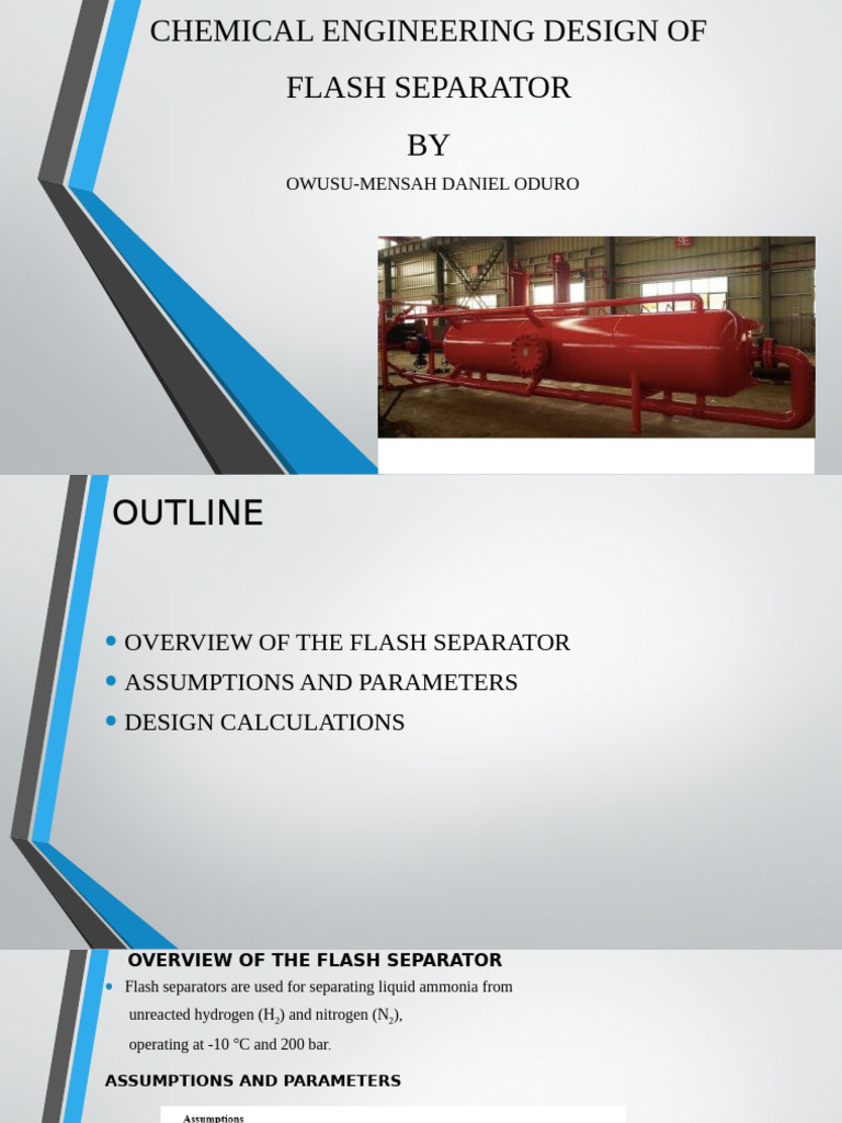 Chemical Engineering Design of Flash Separator | PDF