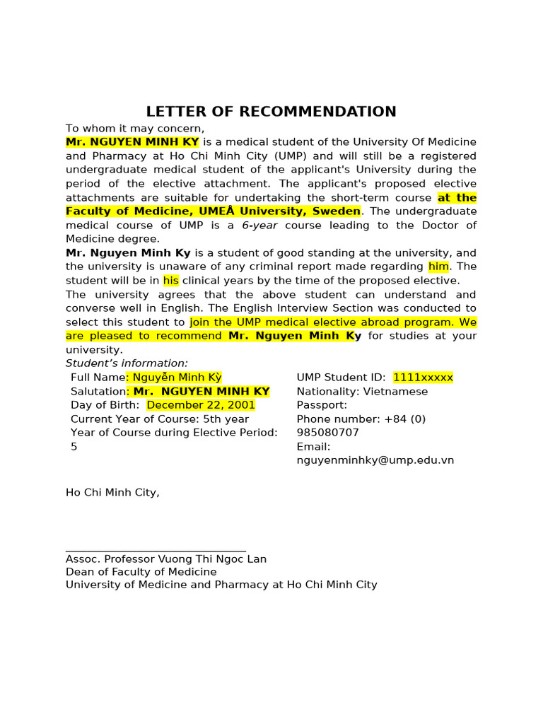 Letter of Recommendation Temp Mea v2 | PDF