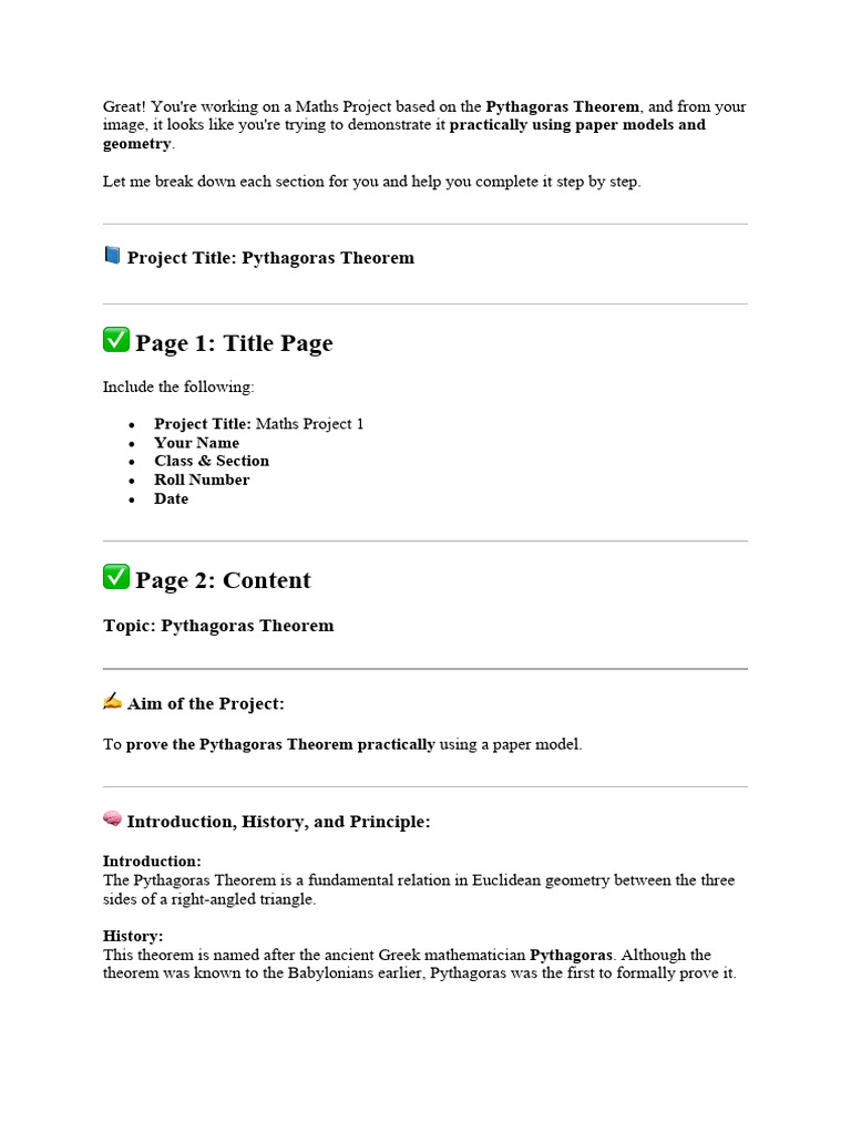 Pythagoras Theorem Project Copy | PDF | Mathematics | Geometry