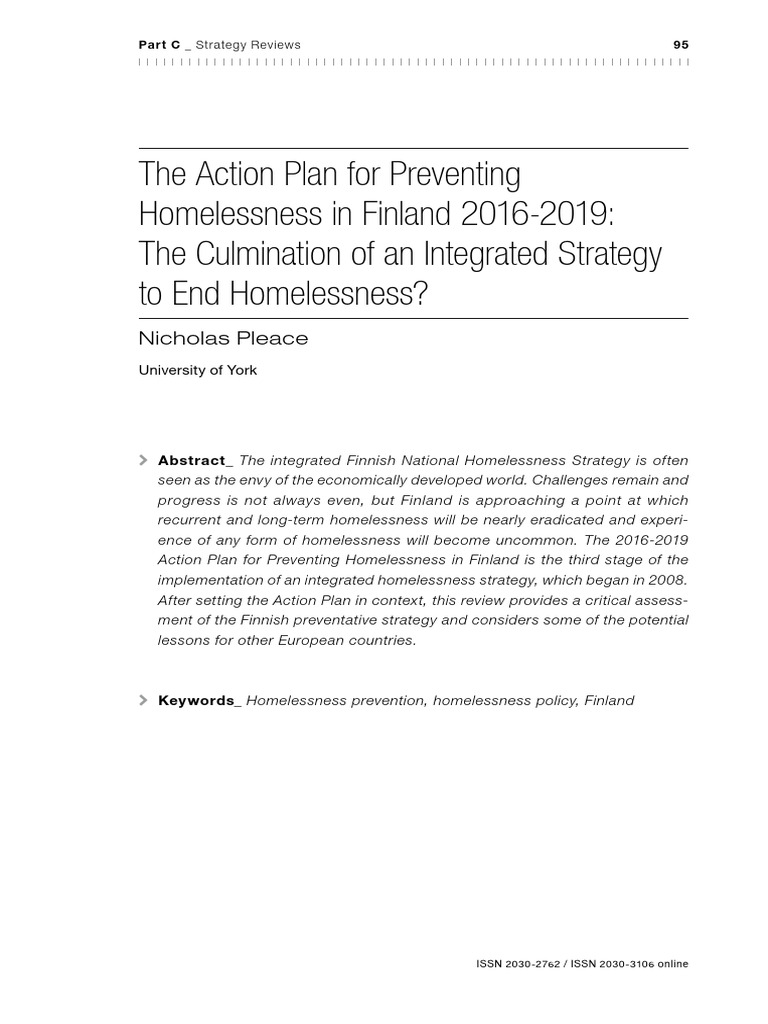 The Action Plan for Preventing Homelessness in Europe | PDF ...