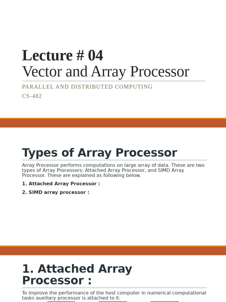 Vector vs. Array Processors Overview | PDF | Central Processing Unit ...