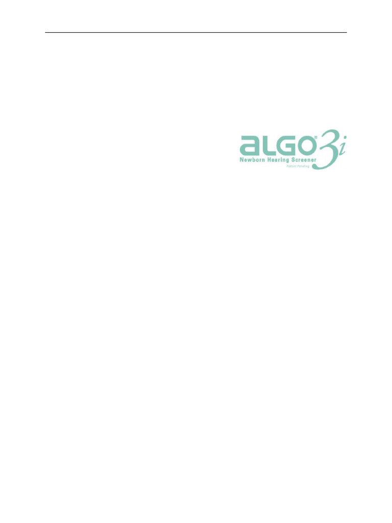 ALGO 3i Newborn Hearing Screener IFU | PDF | Hearing | Headphones
