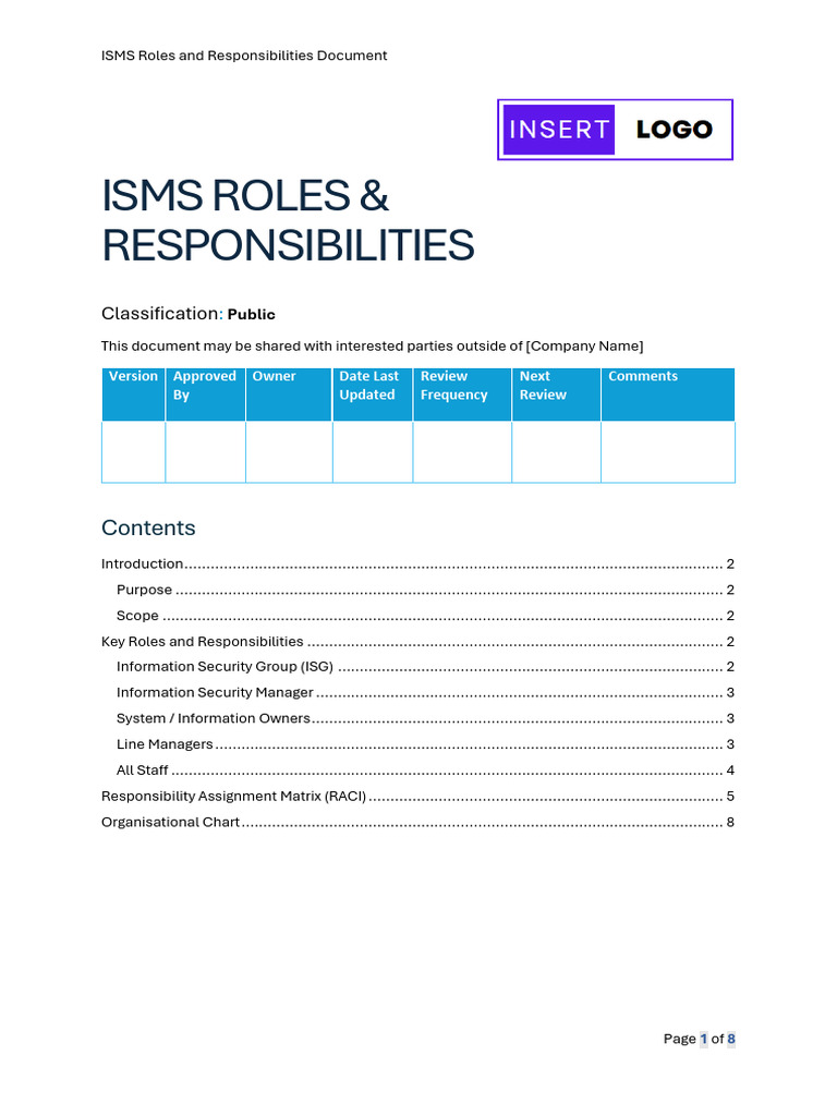 ISMS Roles and Responsibilities Overview | PDF | Information Security ...