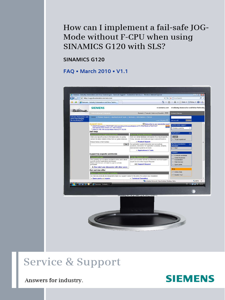Faq Sinamics g120 Fail-Safe Jog-Mode en v1-1 | PDF | Power Supply ...