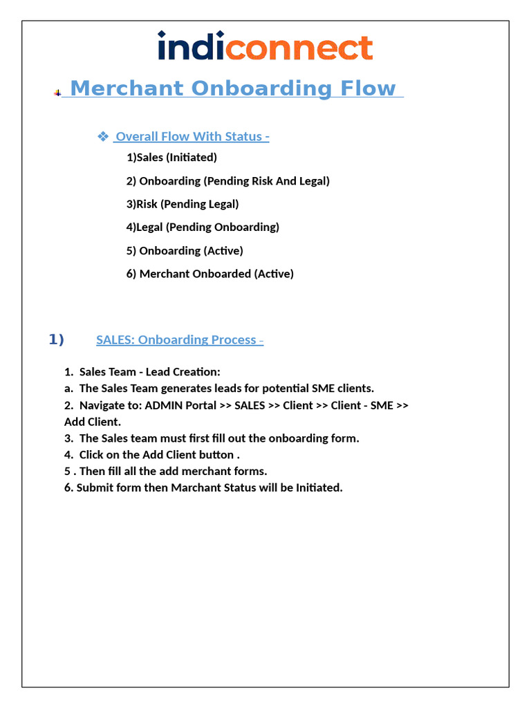 Merchant Onboarding Flow | PDF