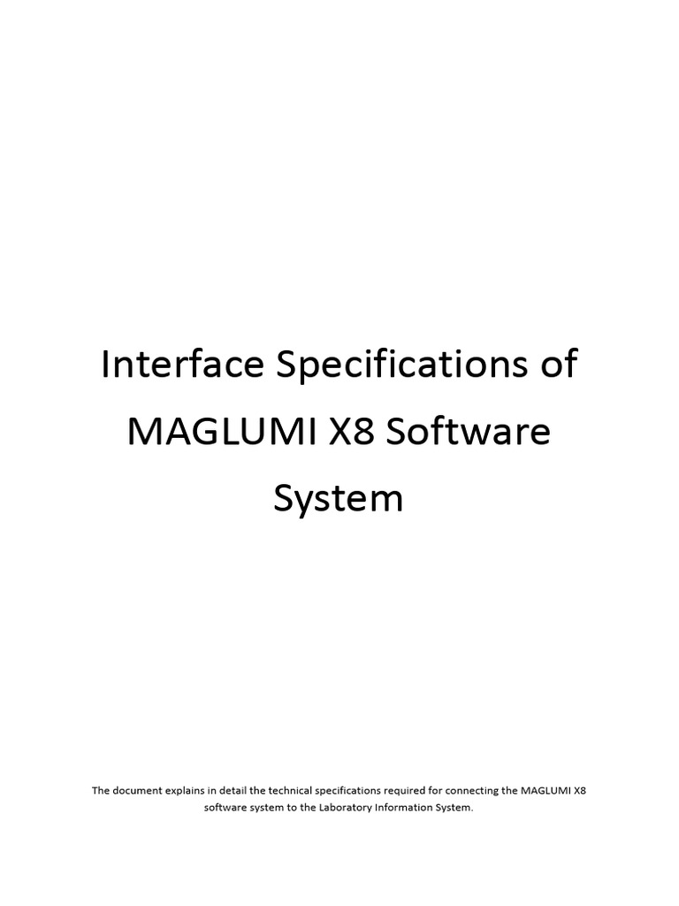 MAGLUMI X8 Interface Specifications | PDF | String (Computer Science ...