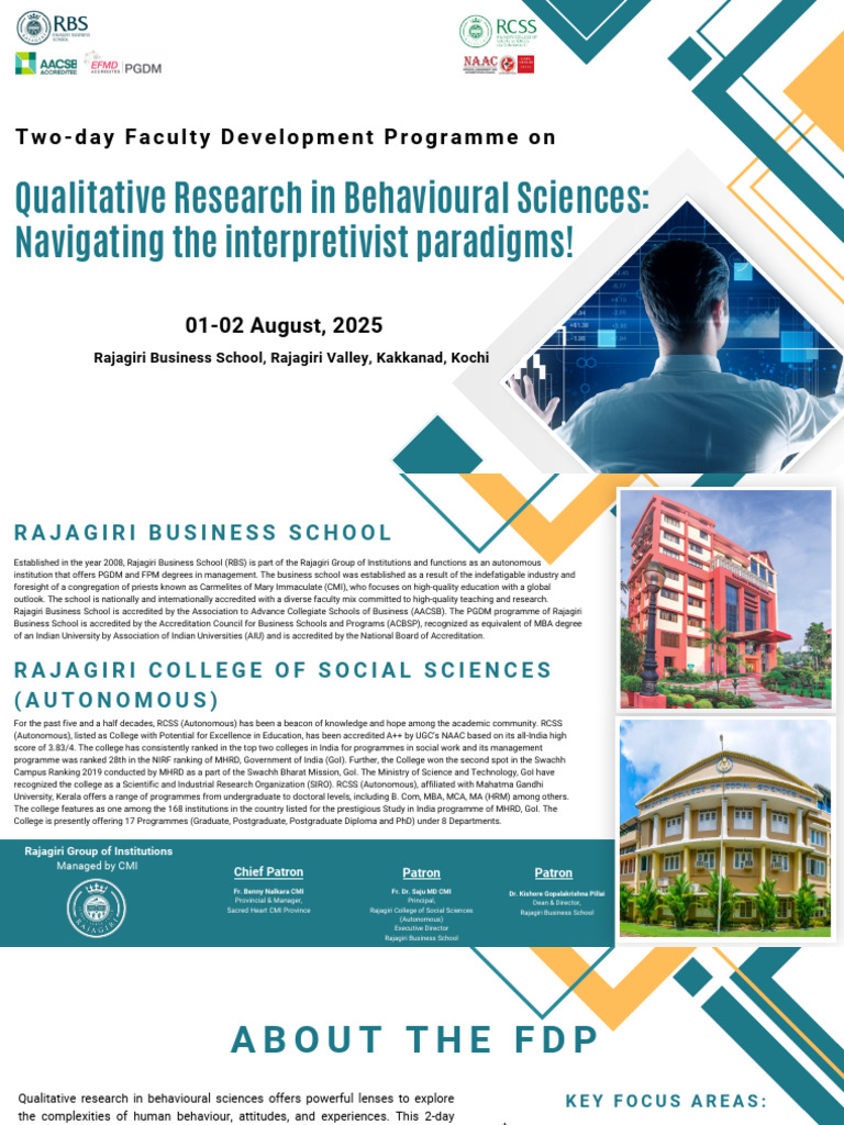 Qualitative Research FDP at Rajagiri | PDF | Qualitative Research ...