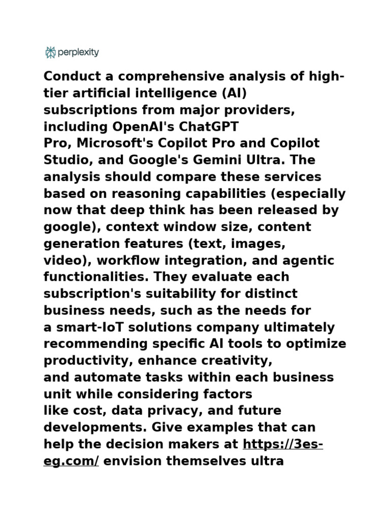 Comprehensive Analysis & Differentiation Between Different High Tier AI ...