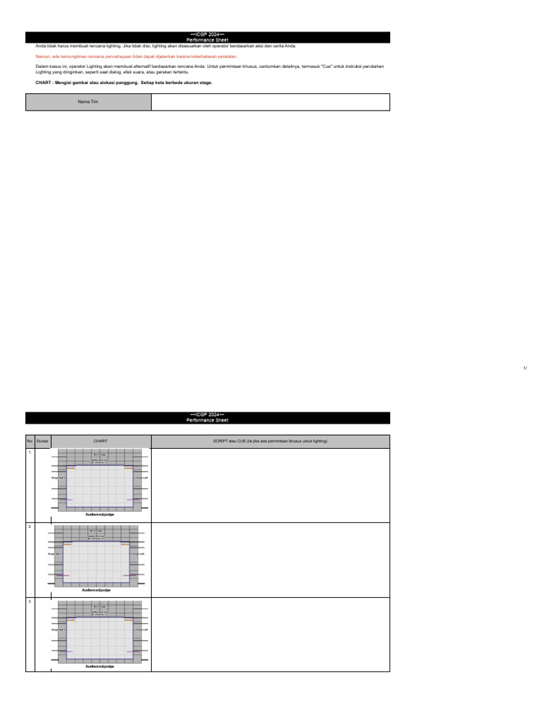 Performance Sheet ICGP 2024 - Performing sheet | PDF