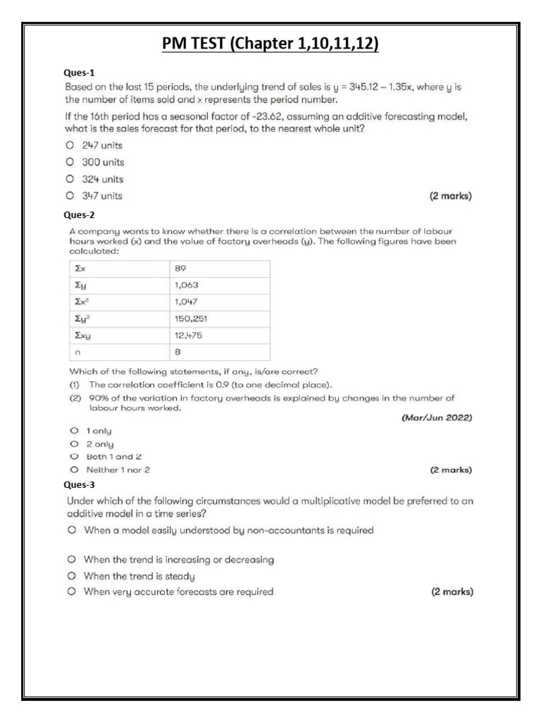 PM Test No.1 | PDF