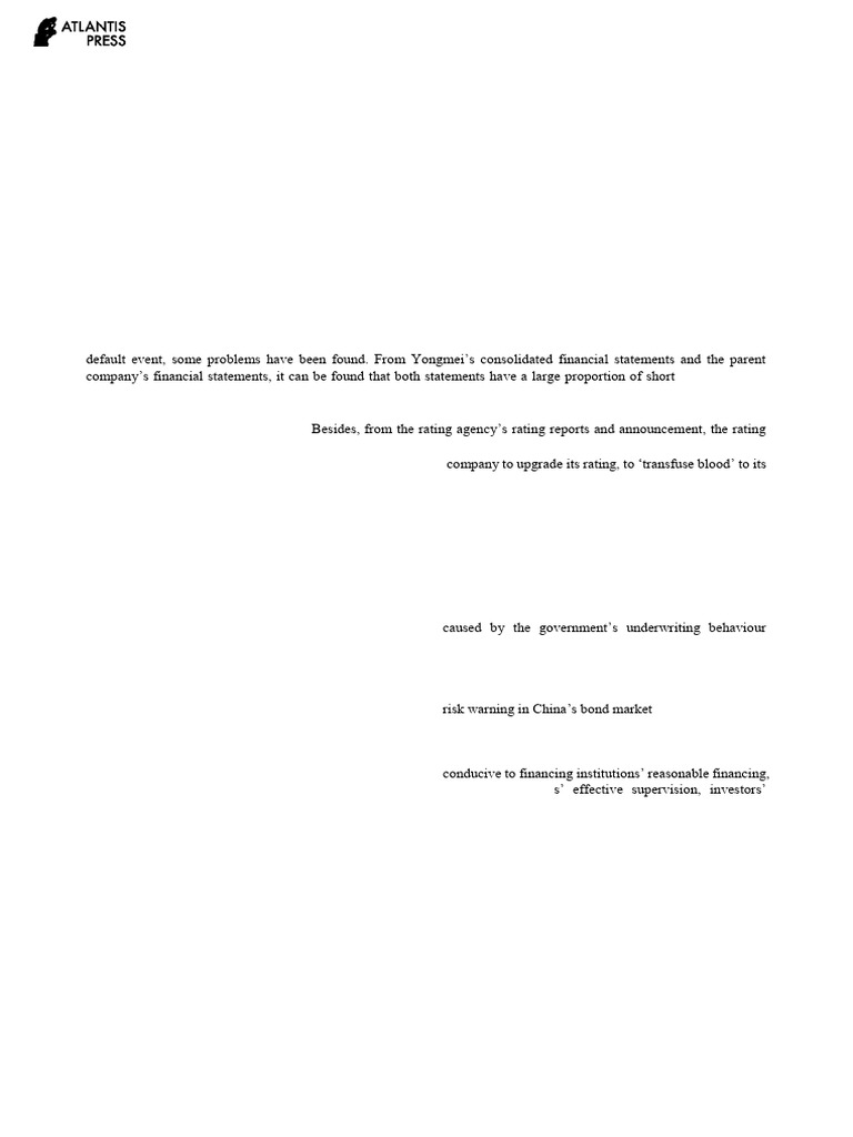 Bond Default Risk Analysis in China | PDF | Bonds (Finance) | Debt