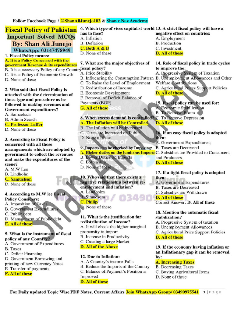 Fiscal Policy | PDF