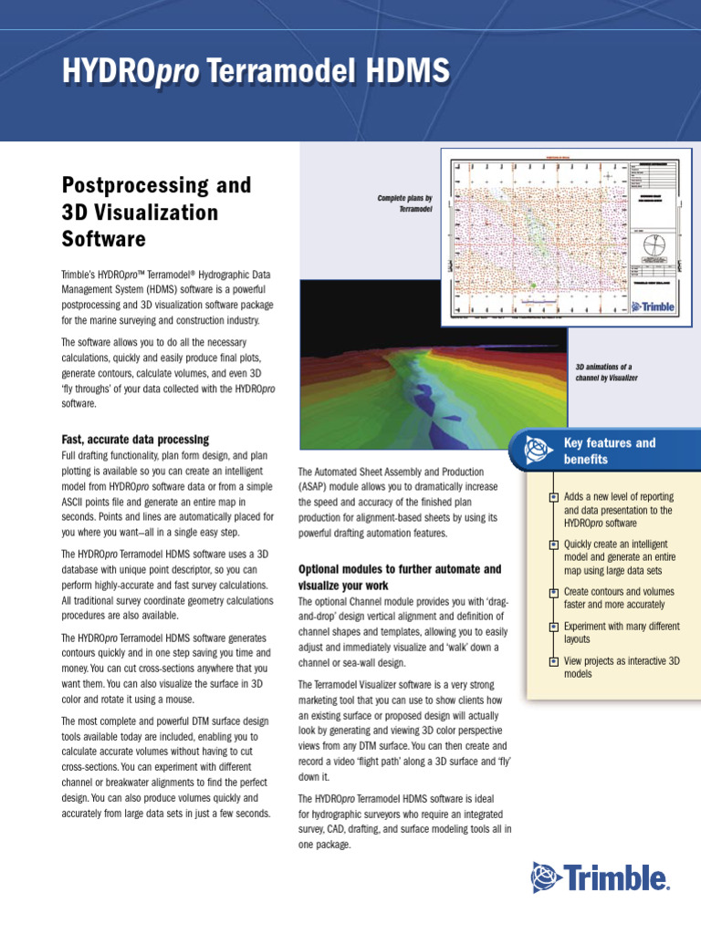 HYDROpro Terramodel HDMS Overview | PDF | 3 D Computer Graphics ...
