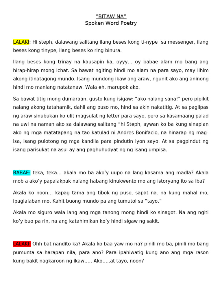 Bitaw Na | PDF