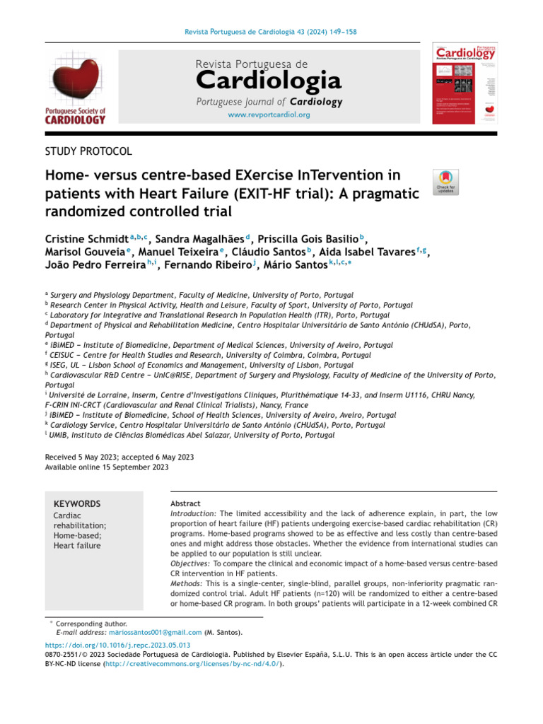 Home - Versus Centre-Based EXercise InTervention in Patients With Heart ...