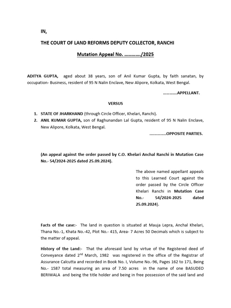 Mutation Appeal | PDF | Common Law | Justice