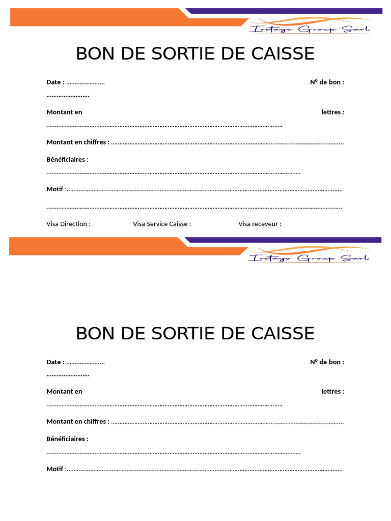 Bon de Sortie de Caisse | PDF