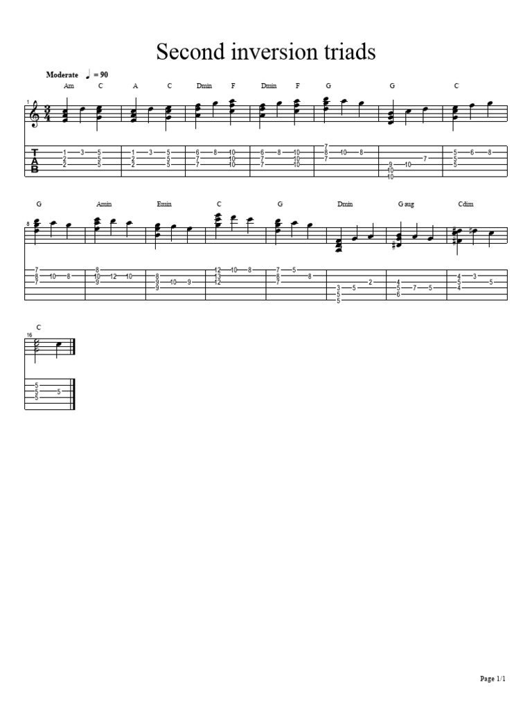 Second Inversion Triads | PDF