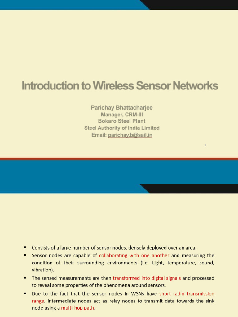 D2S1 Introduction To WSNs | PDF | Wireless Sensor Network | Wireless Ad Hoc Network