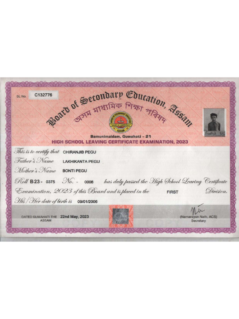 Certificate 001 | PDF