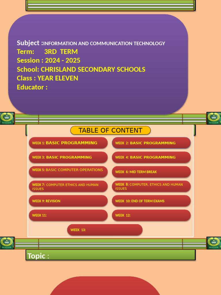 Year 11 Ict 3RD Term Note 2024 - 2025 | PDF | Computer Programming | Trigonometric Functions