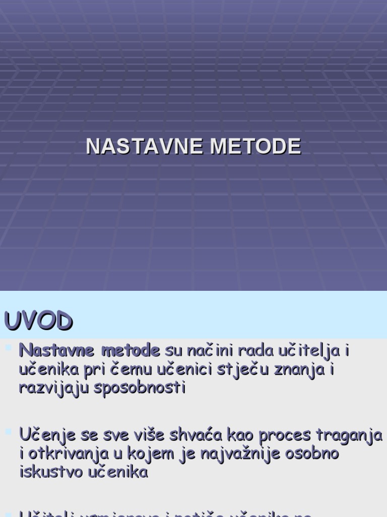 Nastavne Metode | PDF