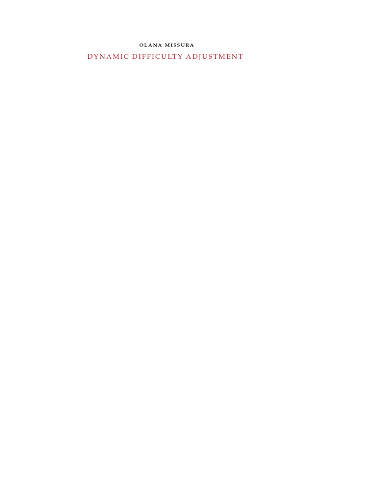 Dynamic Difficulty Adjustment | PDF | Cluster Analysis | Learning