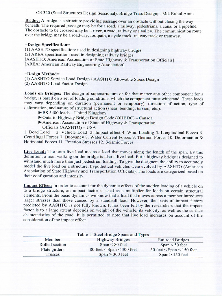 Bridge Truss Design | PDF