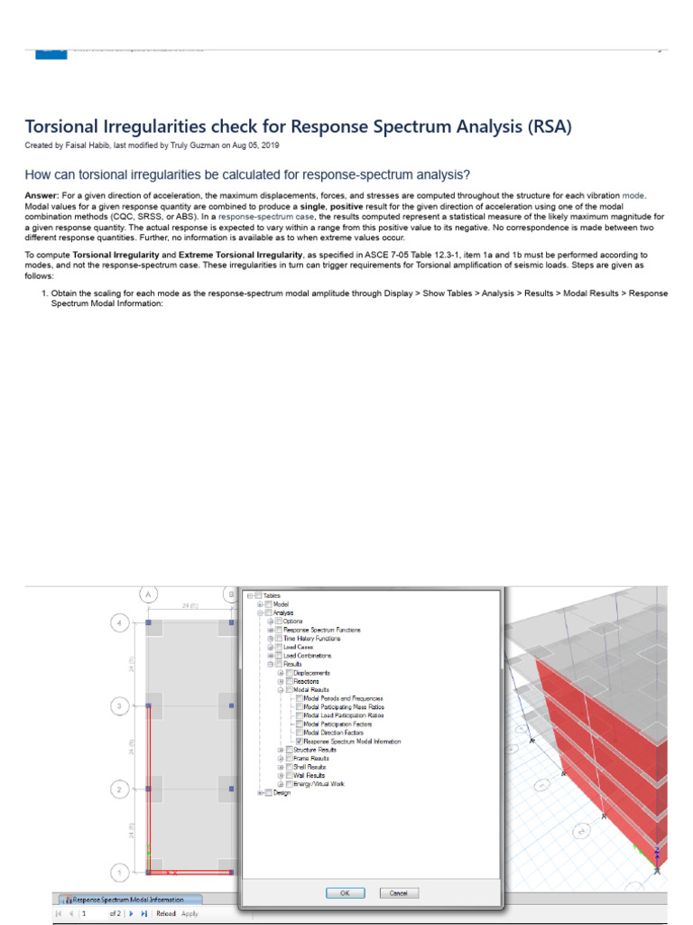 Torsional Irregularities Check For Response Spectrum Analysis (RSA) Using Accurate Method (Mode ...
